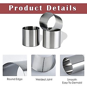 Gldw 15 Pieces Round Cake Mold, Stainless Steel Mousse Mold Rings Biscuit Cutter Cake Kitchen Baking Pastry Tool for Cookie, Tart, Fondant, Donuts, Omelette (1.97 inch)