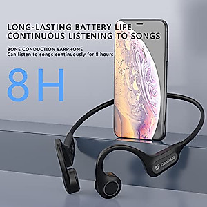D DOMISOL Bone Conduction Headphones Wireless, Open-Ear Bluetooth Sport Earphones with Mic, Waterproof Sweat Resistant Headset for Running Cycling Hiking Gym Workouts-Black