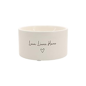 Pavilion - Love Lives Here - 10 oz Soy Wax Ceramic Vessel Candle Housewarming Apartment-Warming Gift Present Neutral Home Decor