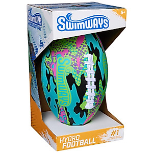 SwimWays Hydro Waterproof Football, Outdoor Games for Adults and Kids, Swimming Pool Accessories and Pool Party Games,9.25 Inches, Blue