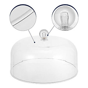 Yardwe Glass Bell Dome Glass cake display food glass dome transparent cake dome cake dome cover cover Cake Dome- Cake Dome Lid