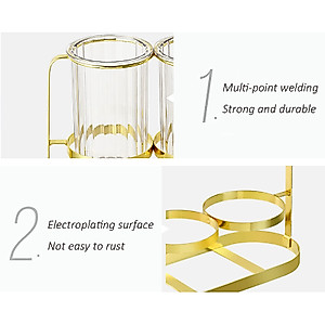 Kitchen Utensil Caddy, Plastic Draining Chopstick Cage Silverware Caddy for Party, Utensil Holder Flatware Caddy Cutlery Storage Organizer for Kitchen Decor and Countertop, Gold & White