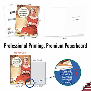 NobleWorks - 10 Funny Birthday Cards Assortment - Adult Retro Notecard Set, Bulk Boxed Humor - Old Enough to Know Better A1236
