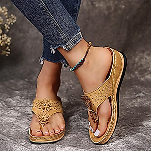 UQGHQO summer sandals for women 2022 dressy Platform Wedge Sandals for Womens Ankle Buckle Strap Sandals Open Toe Espadrilles Shoes Summer Casual Sandals Women's Platform & Wedge Sandals