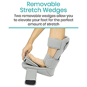Vive Plantar Fasciitis Night Splint Plus Trigger Point Spike Ball - Soft Leg Brace Support, Orthopedic Sleeping Immobilizer Stretch Boot (Small: Men's: Up to 5, Women's: Up to 6.5)