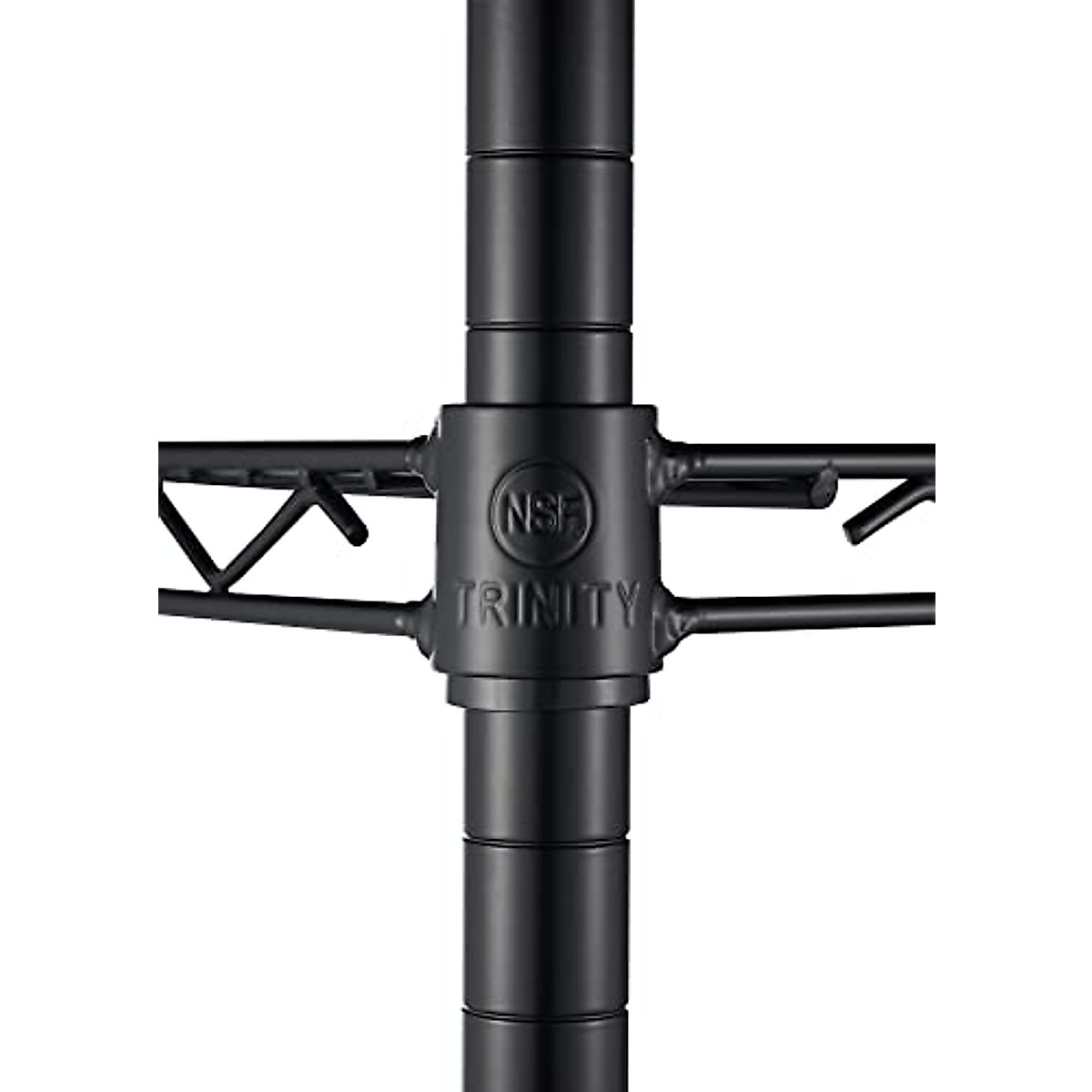 TRINITY 4-Tier NSF Wire Wheels and Liners Shelving Rack Black, 48W x 18D x 72H,