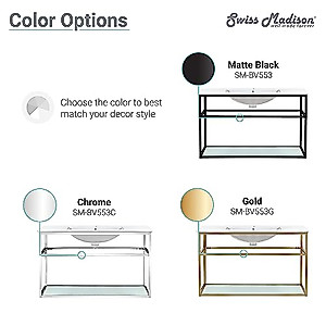 Swiss Madison Well Made Forever Pierre Wall Hung Vanity, Chrome