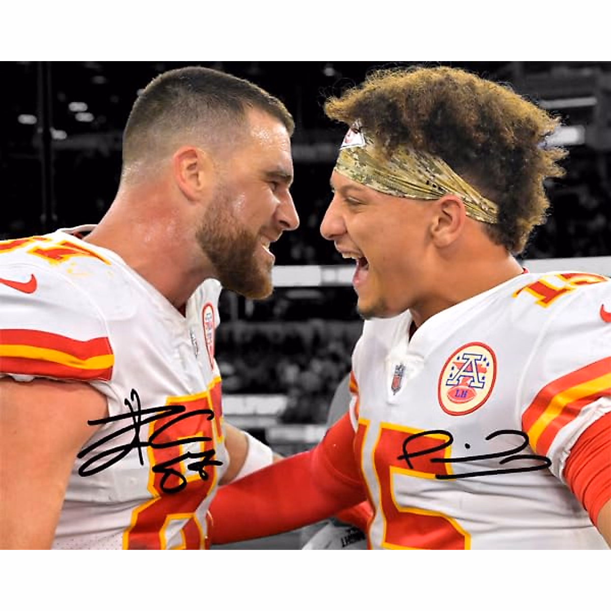 Ikonic Fotohaus Travis Kelce Patrick Mahomes Signed Photo Autograph Print Wall Art Home Decor