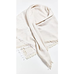 Tory Burch Women's T-Monogram Jacquard Traveler Scarf, New Ivory, Off White, One Size