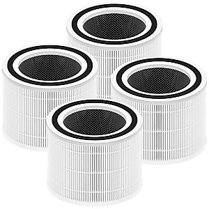 Improvedhand Core 300 Replacement Filter Compatible with Levoit Air Serious Core 300-rf Core 300, 3-in-1 Pre, H13 True HEPA, Activated Carbon Filtration System, Pack of 4
