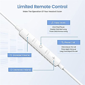 2 Pack - Apple Earbuds for iPhone Headphones [Apple MFi Certified] with Built-in Mic & Volume Control Wired Earphones Compatible with iPhone 13/12/11/XR/XS/X/8/7/SE