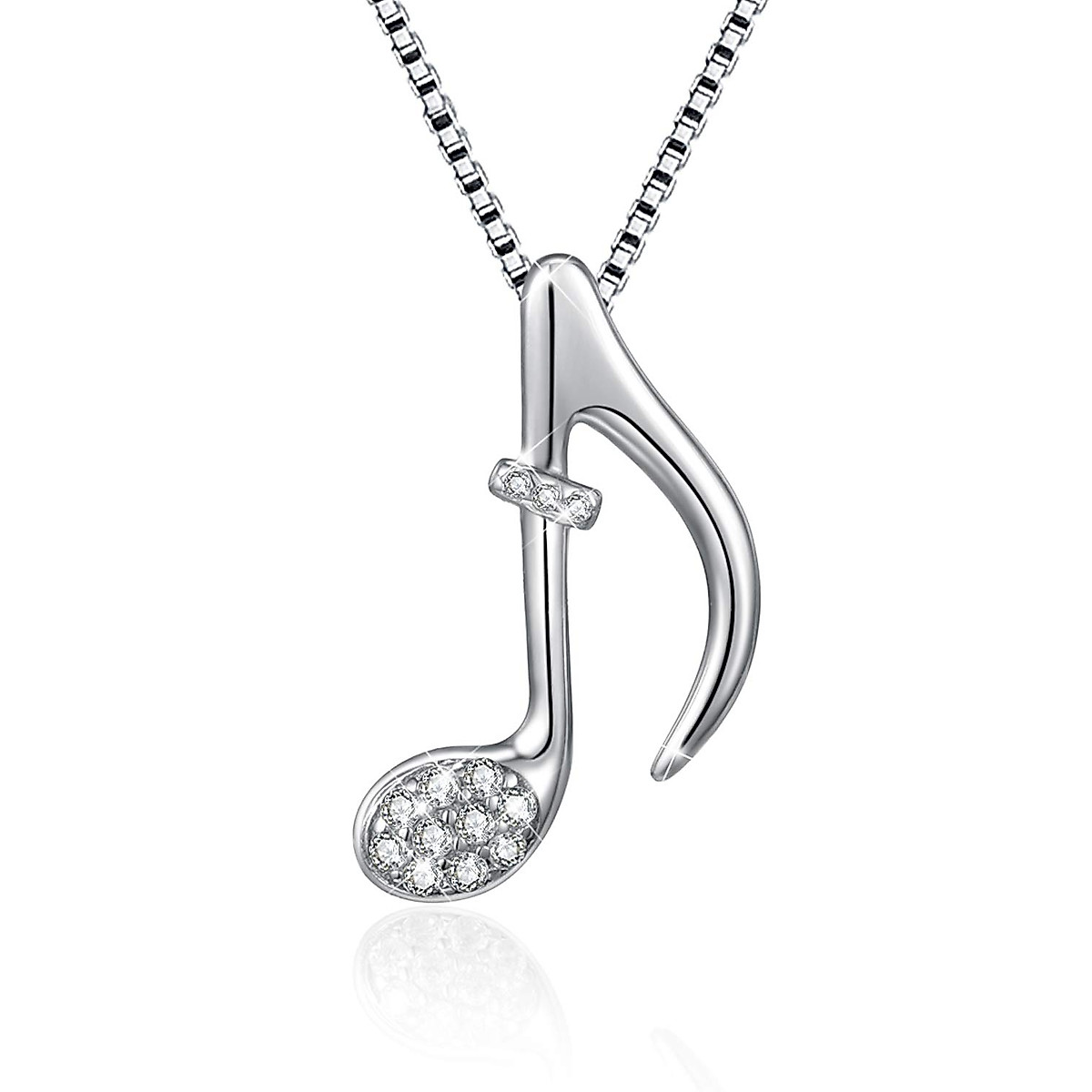 VANLAMS s925 Sterling Silver Musical Note Necklace for Women Girlfriend Quaver Music Jewelry Gifts