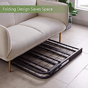 VECELO 14 Inch Foldable Metal Platform Bed Frame, Tool-Free Assembly/Box Spring Replacement/Quiet Noise Free-King, Black