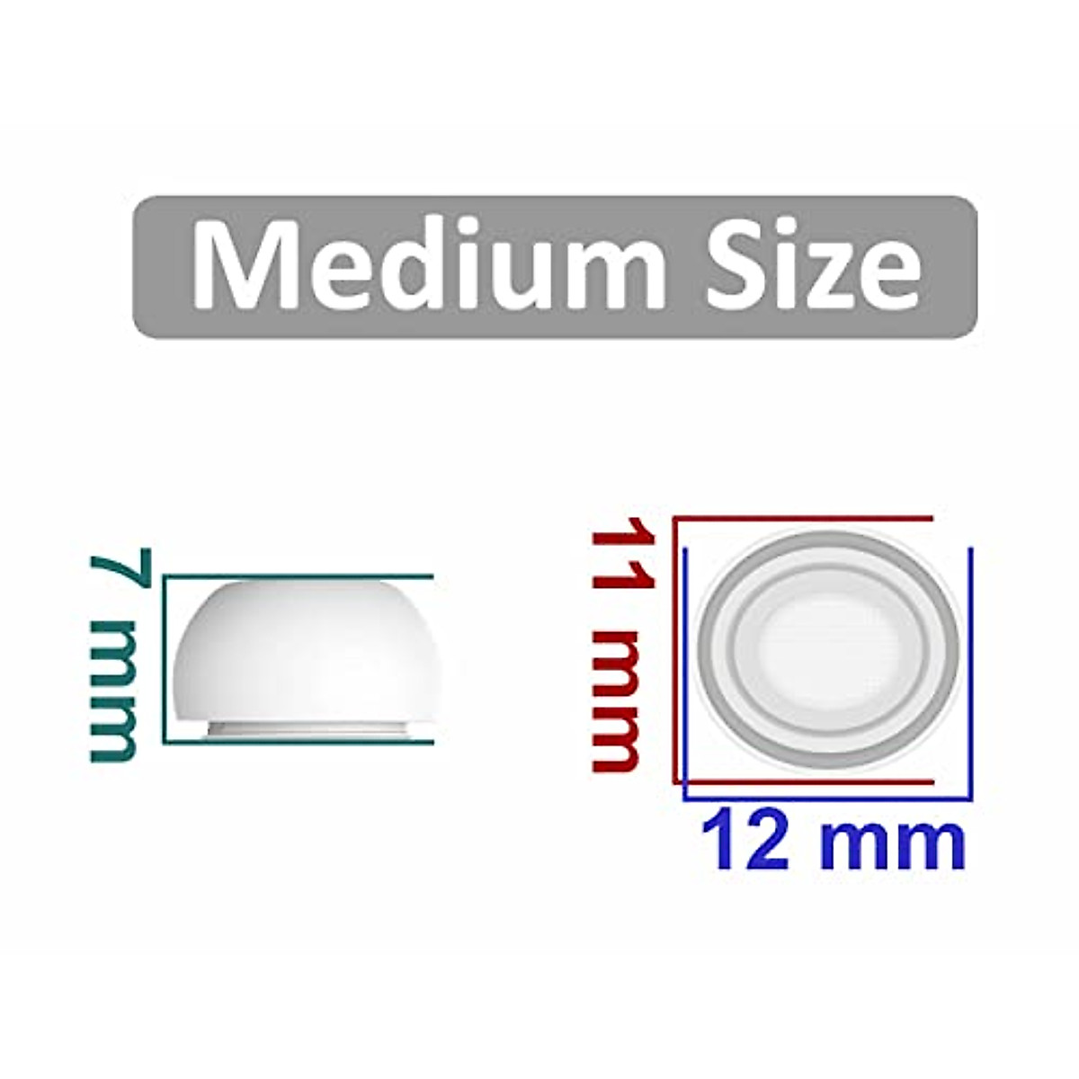 3 Pairs Compatible with AirPods Pro and Pro 2 Ear Tips Buds, Medium Size Replacement Silicone Rubber Eartips Earbuds Gel Cover Accessories Compatible with AirPods Pro 2nd 1st - Medium White