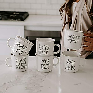 Sweet Water Decor Fall Coffee Mugs | Seasonal 16oz Ceramic Campfire Coffee Cup | Microwave & Dishwasher Safe Autumn Mug Great for Halloween, Pumpkin Spice Lattes & Thanksgiving (Hello Pumpkin)