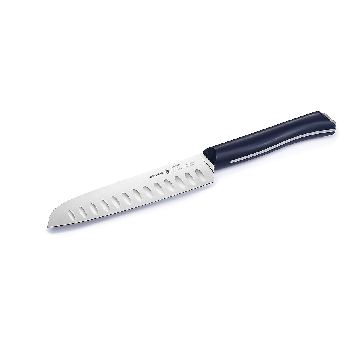 Opinel Intempora Santoku Knife – Full Tang Kitchen Knife for Slicing Vegetables, Meat, Blade Divots to Prevent Sticking, Sandvik Steel, Made in Portugal