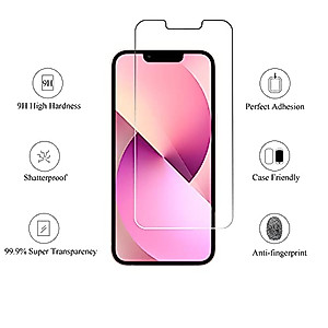 Ailun 2 Pack Screen Protector for iPhone 13 [6.1 inch Display] with 2 Pack Tempered Glass Camera Lens Protector,[9H Hardness]-HD[4 Pack]