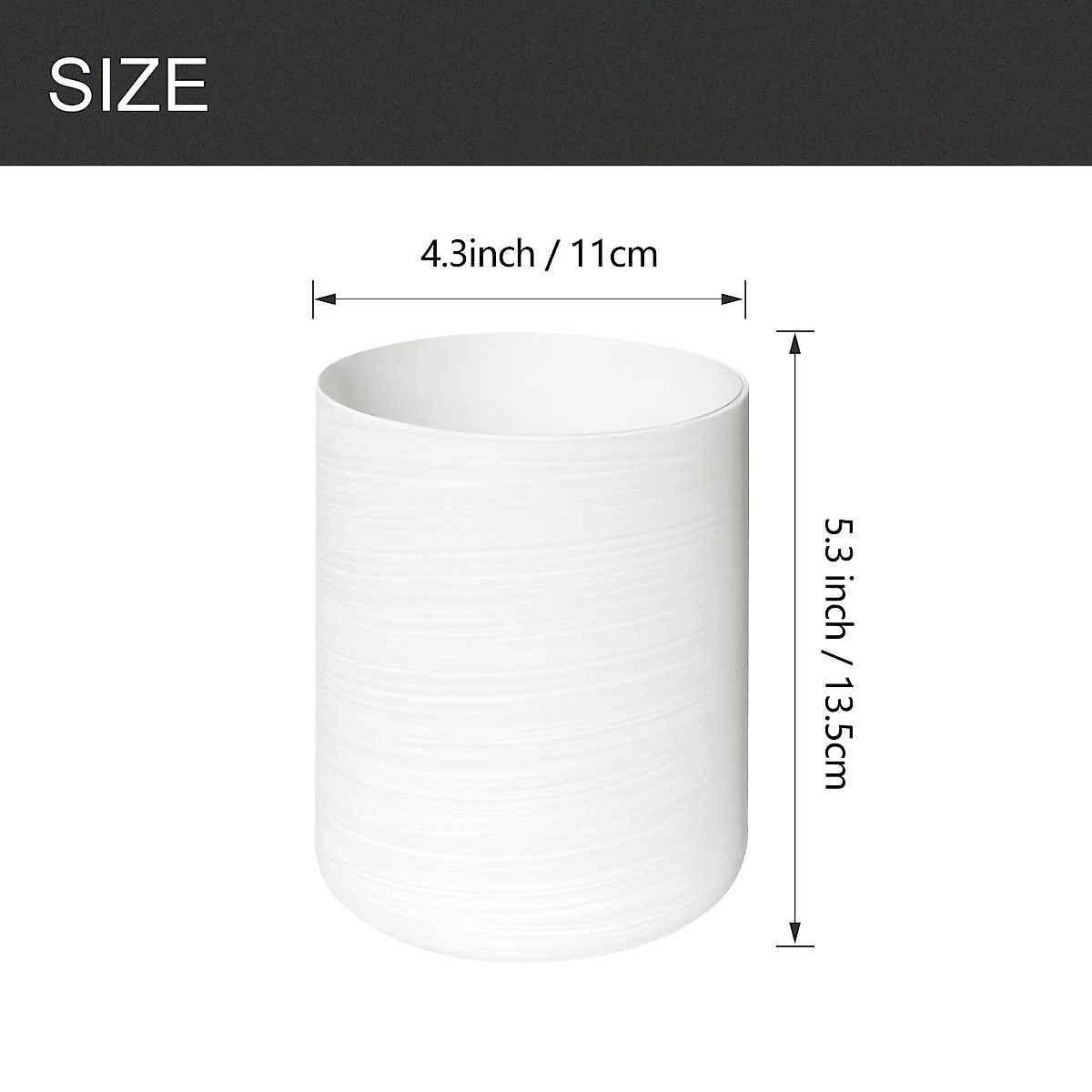 White Line Painted Glass Shade, Cylinder Globe replacement for Vanity Light, Chandelier (white, 3 Pack)