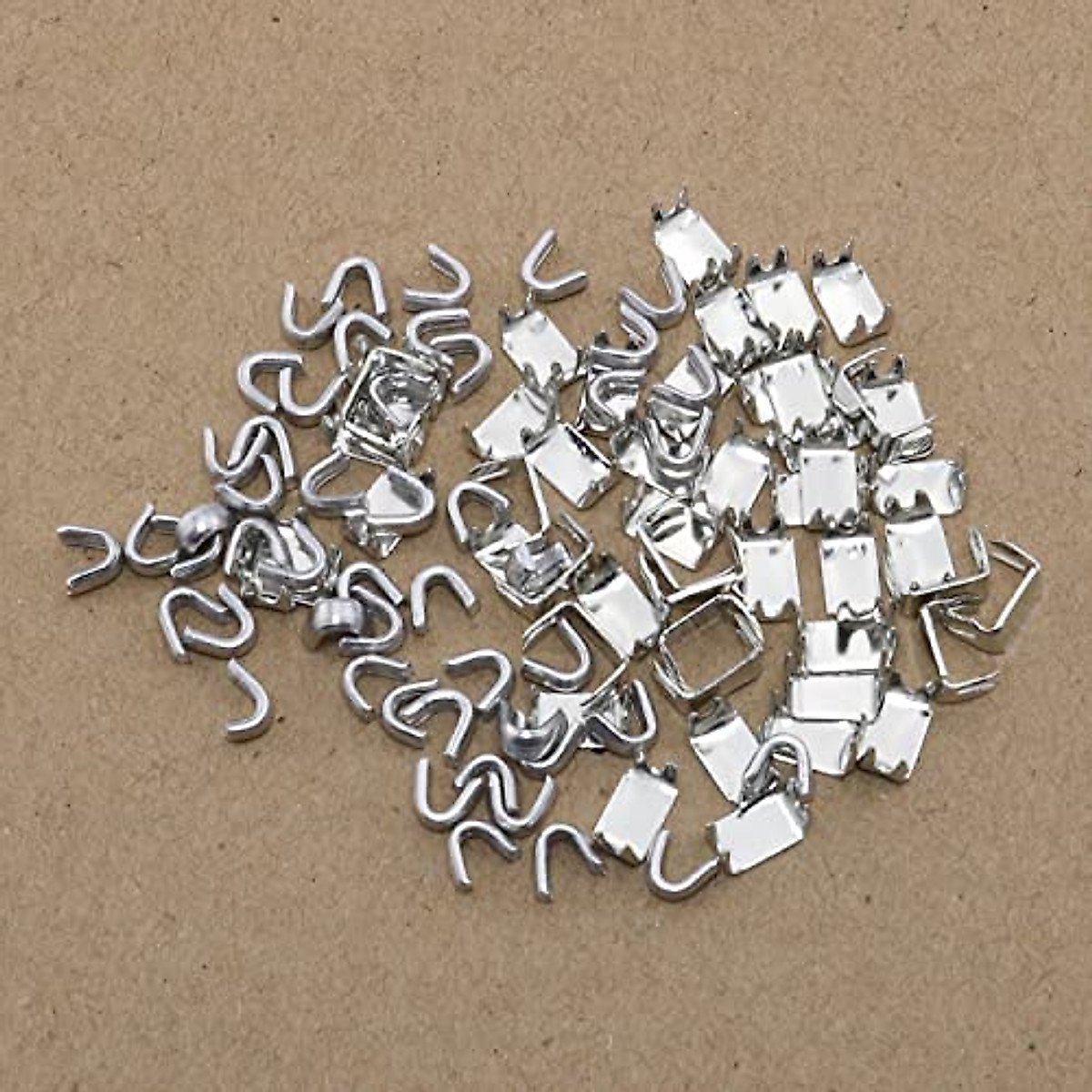 Zipper Top and Bottom Stop ZCZQC 50PCS #5 Silver Zipper Bottom Stops and 50PCS Top Stops for Zipper Repair