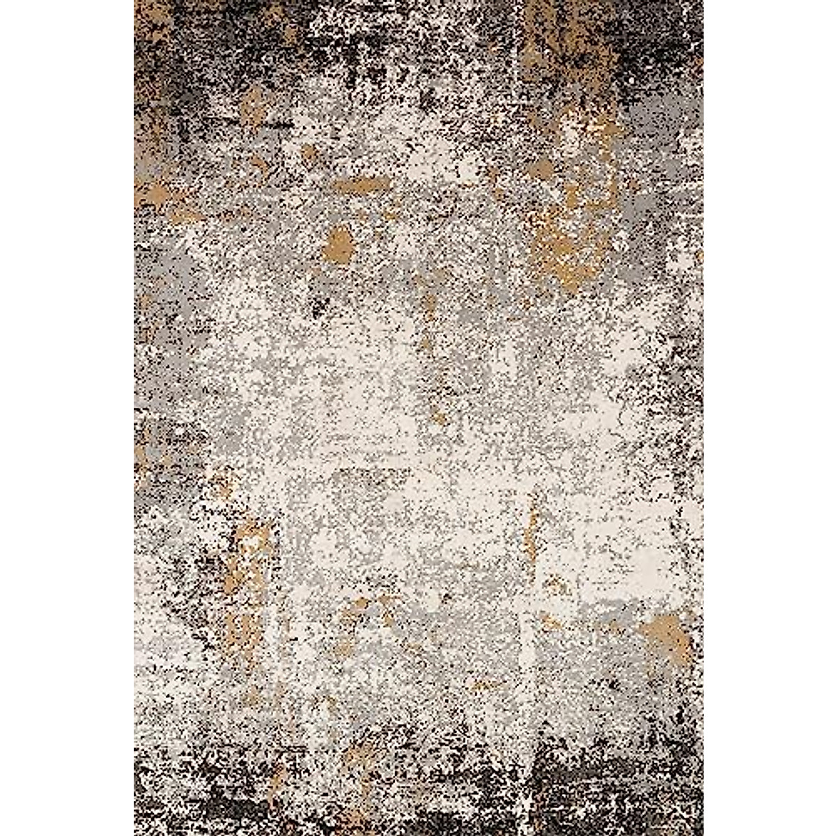 Loloi II Alchemy Collection ALC-02 Contemporary Area Rug 6'-7" x 9'-2" Granite/Gold Rectangular 0.25" Thick