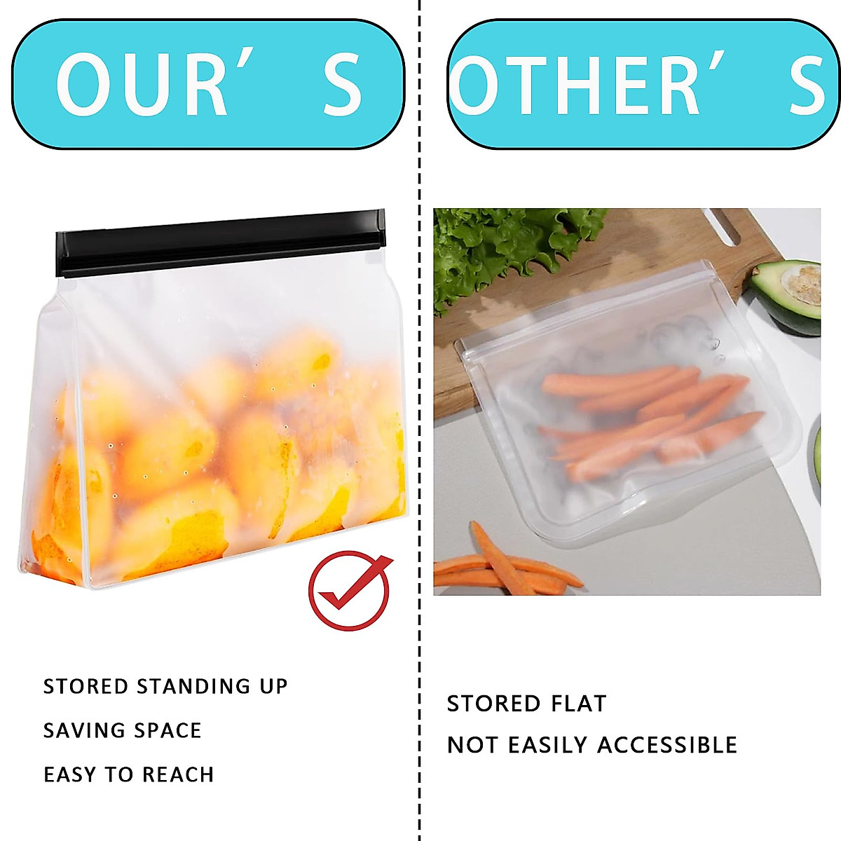 Ulifebetter 3 Pcs Reusable Ice Storage Bags with Secure Zip, 10"*7"*2.5"Freezer Bags Clear Ice Cube Storage Bags Freezer Storage Bags Ice Holder for Ice and Food Storage