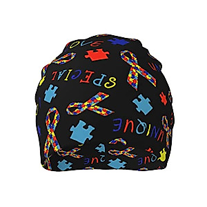 Autism Awareness Special Love Beanie Hat for Men and Women Lightweight Slouchy Hip-Hop Running Skull Cap Breathable Stretchy Sleep Hats Chemo Cap