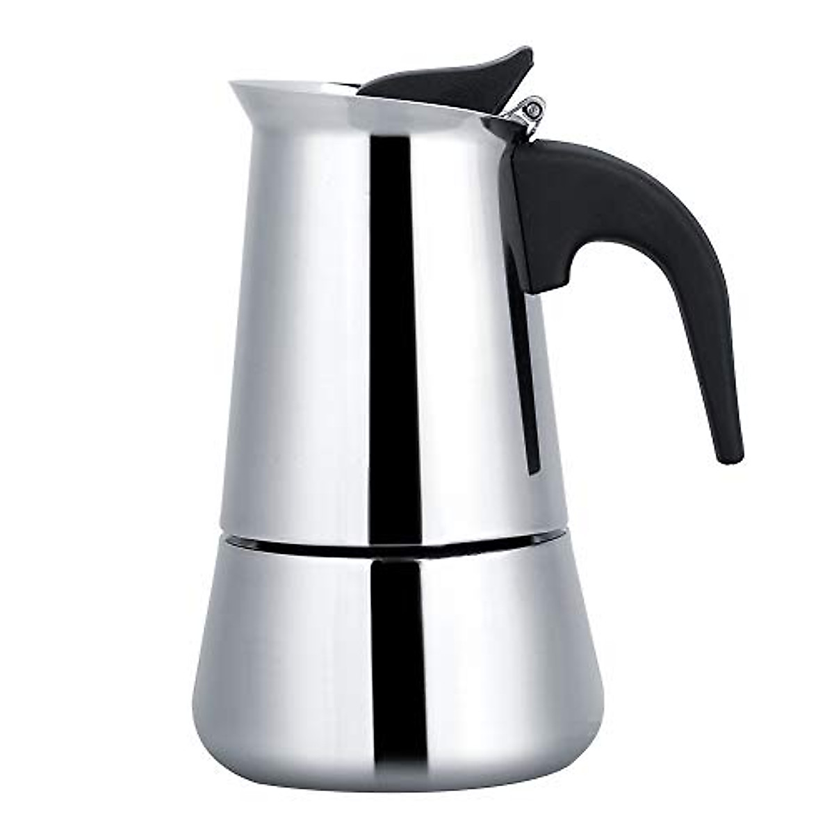 100ml Stovetop Espresso Maker, Portable Stainless Steel Espresso Coffee Maker Electric Heating Mocha Pot for Home