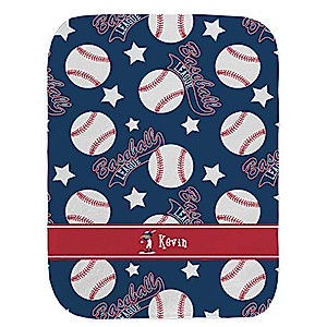 Personalized Baseball Burp Cloth - Fleece w/Name or Text