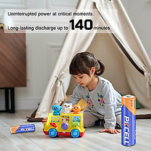 PKCELL AA LR06 Batteries,1.5V High Performance Disposable 12 Pack Double A Batteries for Keyboards Clocks Kids Musical Mat Toys Remote Controls (10-Year Shelf Life) X 12 Counts