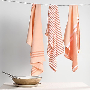 Folkulture Kitchen Towels with Hanging Loop, 100% Cotton Dish Towels or Tea Towels for Décor, Hand Towels or Kitchen Towels, 20 x 28 inches, Set of 3 (Autumn Sunset)