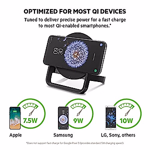 Belkin Boost Up Wireless Charging Stand 10W - Qi Wireless Charger for iPhone 11, 11 Pro, 11 Pro Max, Xs, XS Max, XR/Samsung Galaxy S9, S9+, Note9 / LG, Sony and More (Black) (F7U052dqBLK)