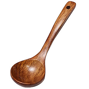 YPBEW Wood Soup Spoon Wooden Long Soup Ladle Rice Sugar Spoon Porridge Spoon Natural Wooden Spoon For Eating Mixing Wooden Porridge Spoon