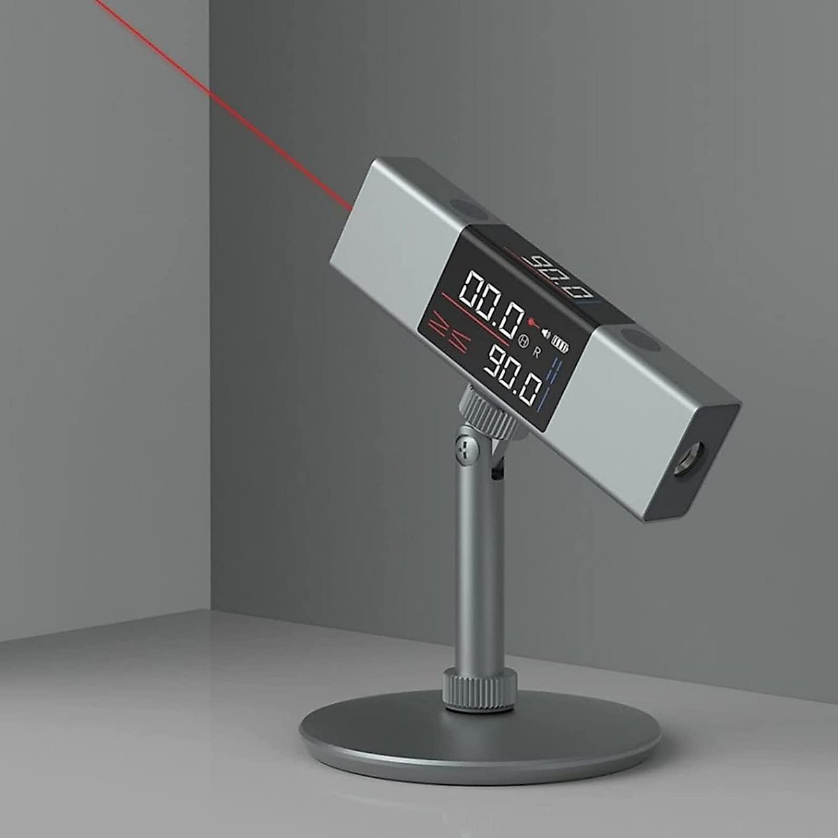 L-as-er Protractor Digital Inclinometer Angle Measure L-as-er Ruler with Bi-Directional L-as-er Marking, Large LCD Angle Finder Multifunction for Fast,Precise&Professional Results (Dual_Laser+Tripod)