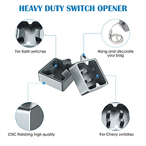 HONKID Switch Opener Aluminum Keyboard Switch Opener for Cherry MX Gateron Kailh Box Outemu Akko and Panda Mechanical Switches with Metal Magnet (Grey)