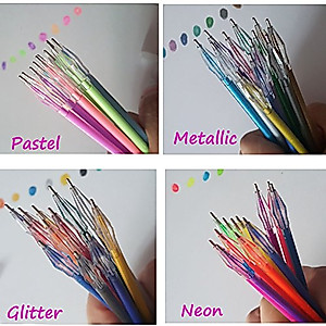 Colorful Gel Pen Refills, Zzmart Ultra Fine Point 48 Color Gel Pens Refills with Diamond Tip, Greater for Crafting, Doodling, Drawing, Kids and Adult Coloring Book - (Glitter, Neon, Pastel, Metallic)