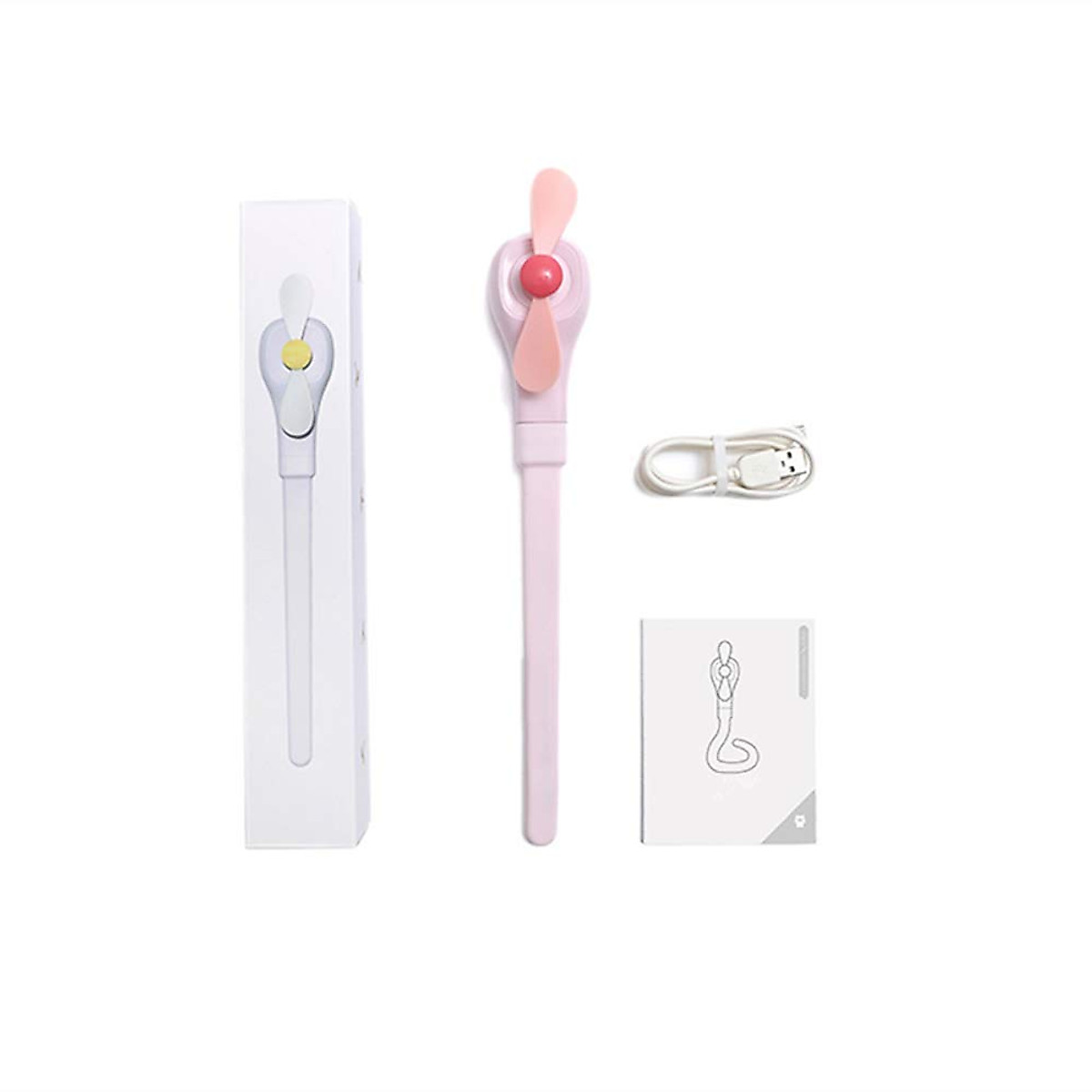 Kbinter Woman Man Boy Girl Mini Handheld Stroller Fan, 500mAh Portable Baby Car Seat Fan Flexible Tripod Fix Clip on Stroller, USB or Battery Powered Rechargeable Desk Fan 2 PACK (BLUE+PINK)