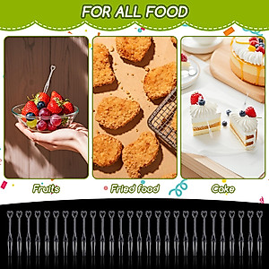 MAQIHAN 300Pcs Disposable Mini Fruit Forks - Plastic Appetizer Forks Mini Cocktail Forks Individually Wrapped Tiny Dessert Forks Cocktail Food Picks Palillos Para Fruta for Party Appetizer Charcuterie