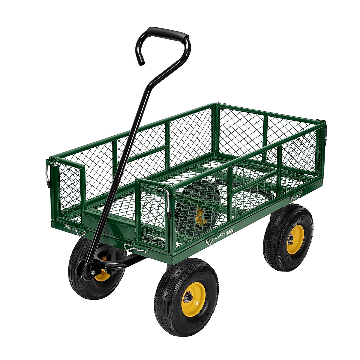 VIVOHOME Heavy Duty 880 Lbs Capacity Mesh Steel Garden Cart Folding Utility Wagon with Removable Sides and Wheels (Green) and Upgraded Heavy Duty 180 Lbs Collapsible Foldable Wagon Patio Garden Cart