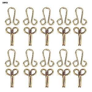 Sheens 10Set 28MM/1.1in Covered Hook & Eye Closures for Bra and Clothing Over Coat Underwear(Bronze)