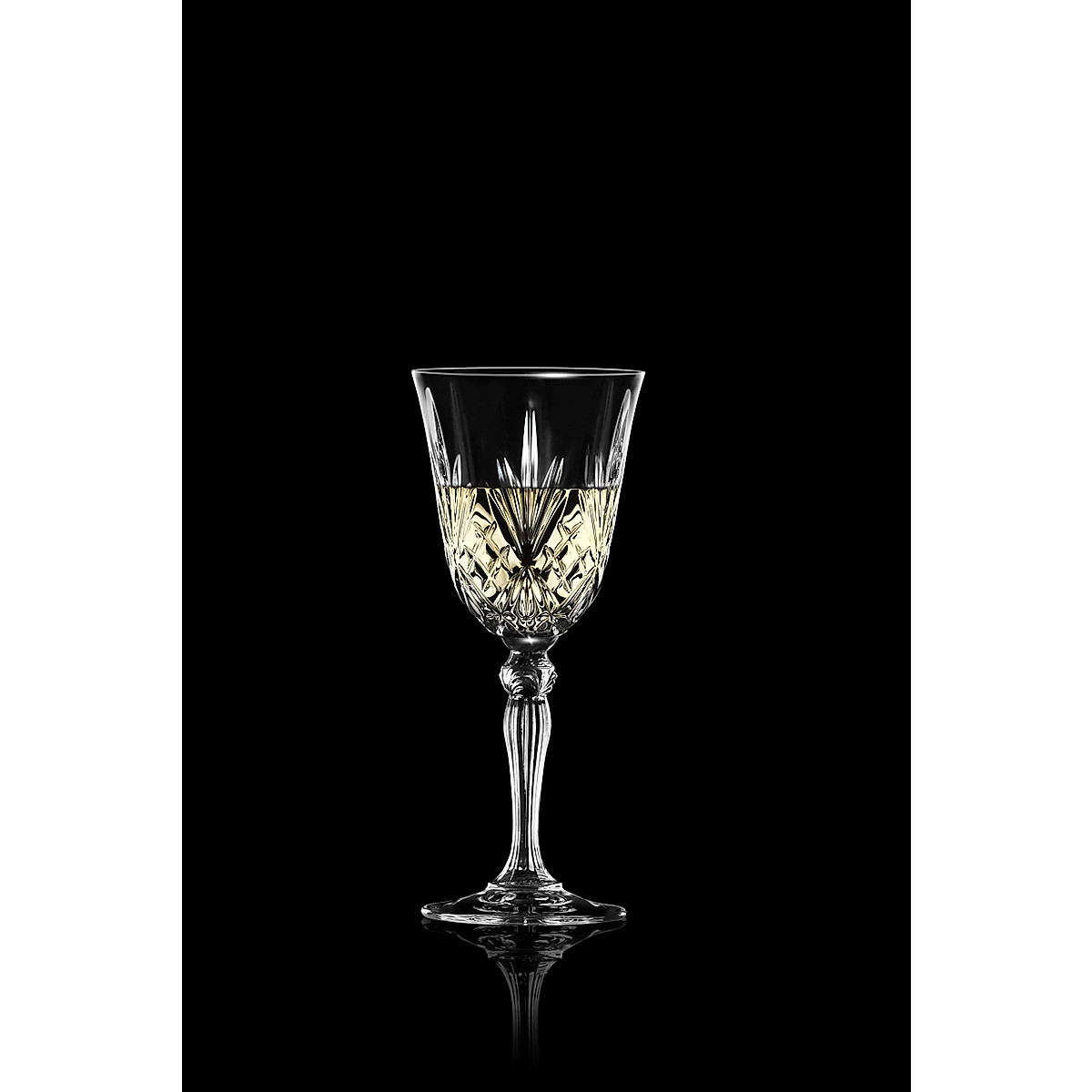 Barski Wine Glass - Goblet - Red Wine - White Wine - Water Glass - Stemmed Glasses - Set of 6 Goblets - Crystal like Glass - 7 oz. Beautifully Cut Designed Made in Europe
