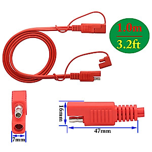 zdyCGTime SAE Extension Cord，Battery Extenstion Cable SAE to SAE Extension Cable Quick Disconnect Wire Harness SAE Power Cable with Waterproof Cap,for Automotive, Solar Panel Panel 18AWG 1m/3ft