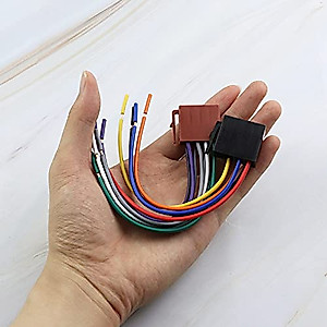 2 Set 16 Pin to ISO Adapter Cable Socket Car Stereo Radio CD Player Receiver Replacement Wire Harness Cable Compatible with VW Peugeot Citroen 308 Sega RD9