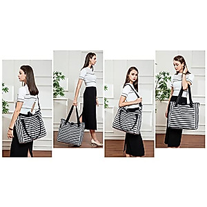 Muzale Large Tote Bag - Gym Tote Bag with Zipper Pocket for Women Laptop Tote Bag fit 15.6 inch Laptop for Work, Beach Bag with Shoulder Strap Overnight Yoga Tote bag for College,Travel,Trip,Pool