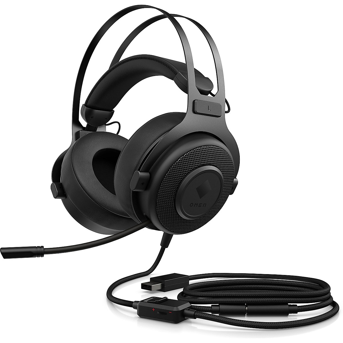 HP OMEN Blast Headset | Gaming Headset with Retractable, Noise Canceling Microphone and 7.1 Surround Sound | Multi-Compatible Xbox One, PS4, and PC Headset | USB Headset | (1A858AA)