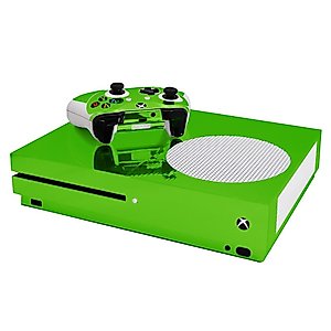 Lime Chrome Mirror - Vinyl Decal Mod Skin Kit by System Skins - Compatible with Microsoft Xbox One Slim (XB1 Slim)