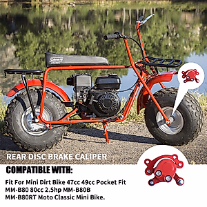 MWMNUN Rear Disc Brake Caliper with Brake Pads Replacement Compatible with Baja Doodlebug Dirtbug 97cc 2.8HP DB30 Kids Mini Dirt Pocket Bike Electric Razor MX500 33cc