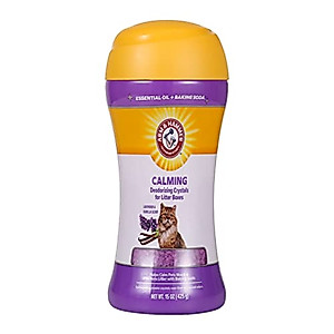 Arm & Hammer Deodorizing Cat Litter Crystals for Litter Boxes | Calming Odor Neutralizing Cat Litter Odor Eliminator in Lavender & Vanilla Scent | Litter Box Odor Eliminator, 15 Oz