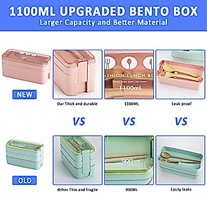 JSVSLTD 28pcs Bento Lunch Box Kit, 3 Layer Stackable Leakproof Lunch Container for Office Work Picnic (Pink)