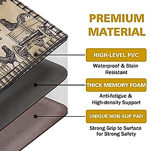 ASPMIZ Farmhouse Kitchen Mat Set Anti Fatigue 2 Piece, Non-Skid Waterproof Kitchen Mats and Rugs Cushioned, Washable Kitchen Rug Chicken Floor Comfort Mats for Kitchen Home, 18'' x 48'' + 18'' x 30''