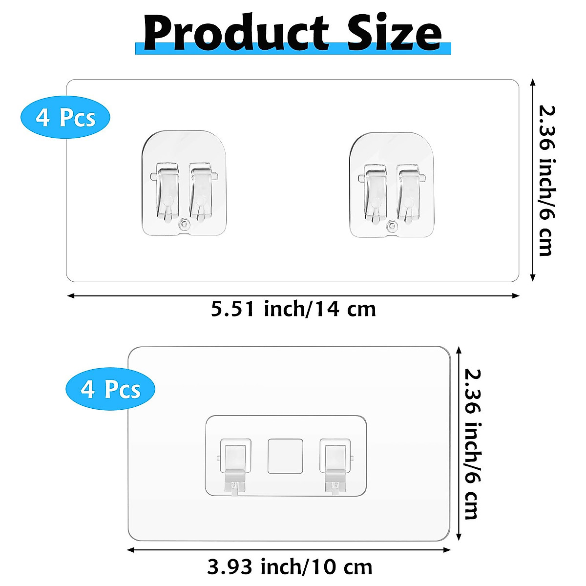 8 Pcs Shower Caddy Adhesive Hooks Replacement, Corner Shower Caddy Adhesive Sticker Hooks, No Drilling Transparent Bathroom Shelf Basket Soap Dish Hanging Hooks Kitchen Racks Accessories